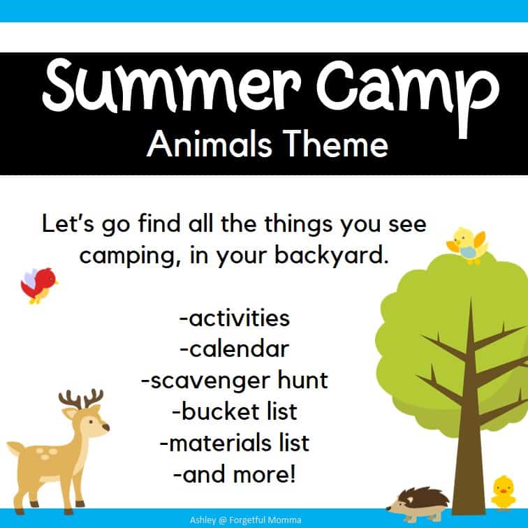 Backyard Summer Camp: Animal Themed - Forgetful Momma Shop