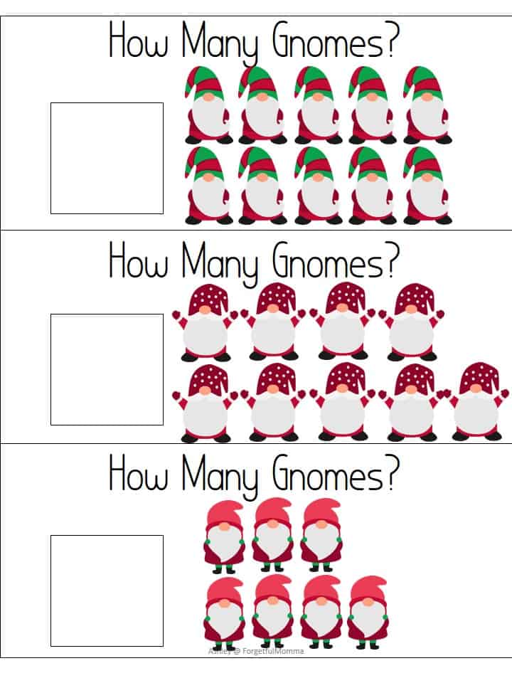 Christmas Gnome Counting - Forgetful Momma Shop