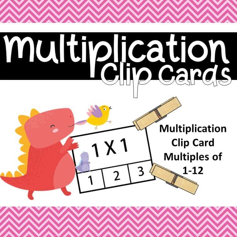 Dino Multiplication Clip Cards - Forgetful Momma Shop