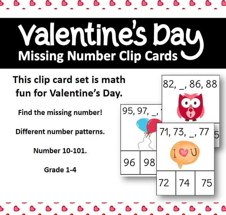 Valentine's Day Missing Number Clip Cards - Forgetful Momma Shop