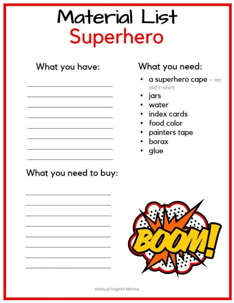 Backyard Summer Camp: Superhero Theme - Forgetful Momma Shop