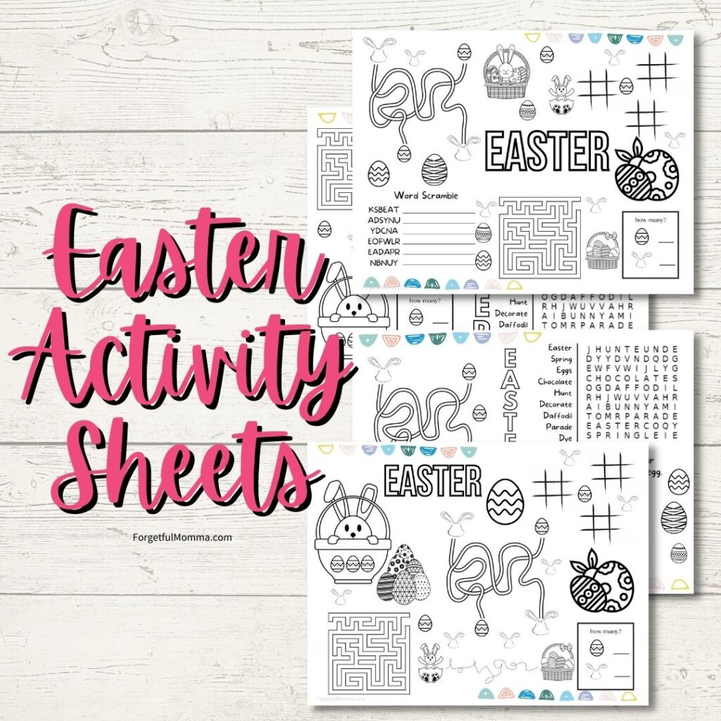 Easter Activity Sheets - Forgetful Momma Shop