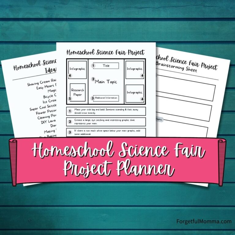 Homeschool Science Fair Project Planner - Forgetful Momma Shop
