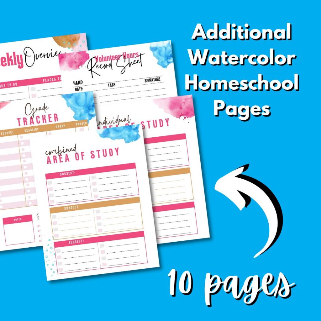 Watercolor Homeschool Planner - Forgetful Momma Shop