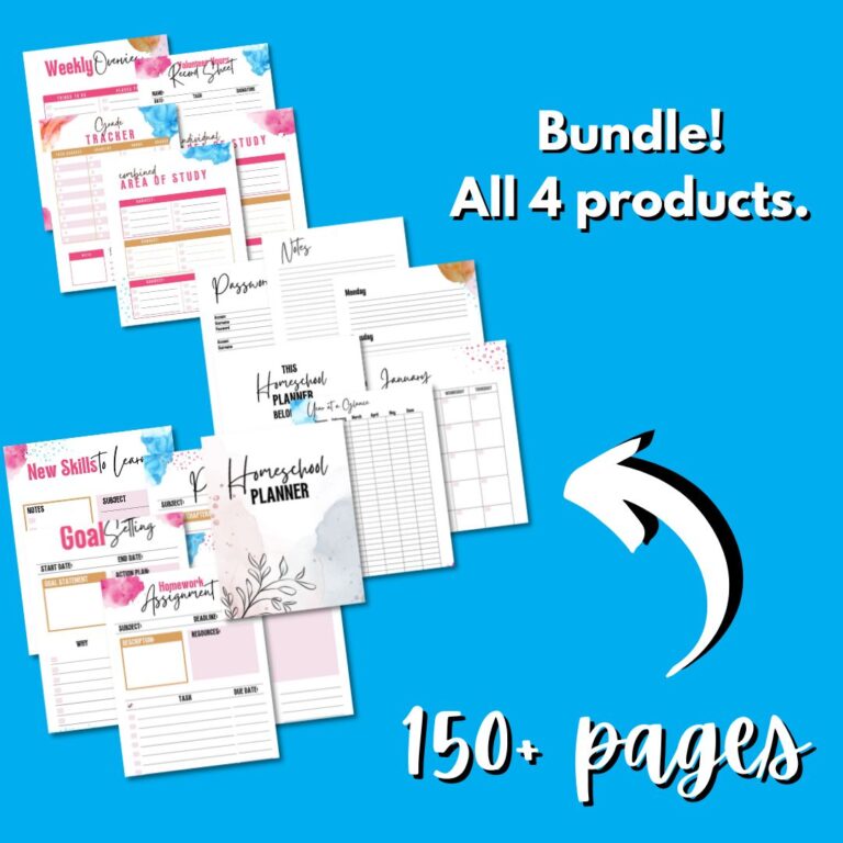 Watercolor Homeschool Planner - Forgetful Momma Shop