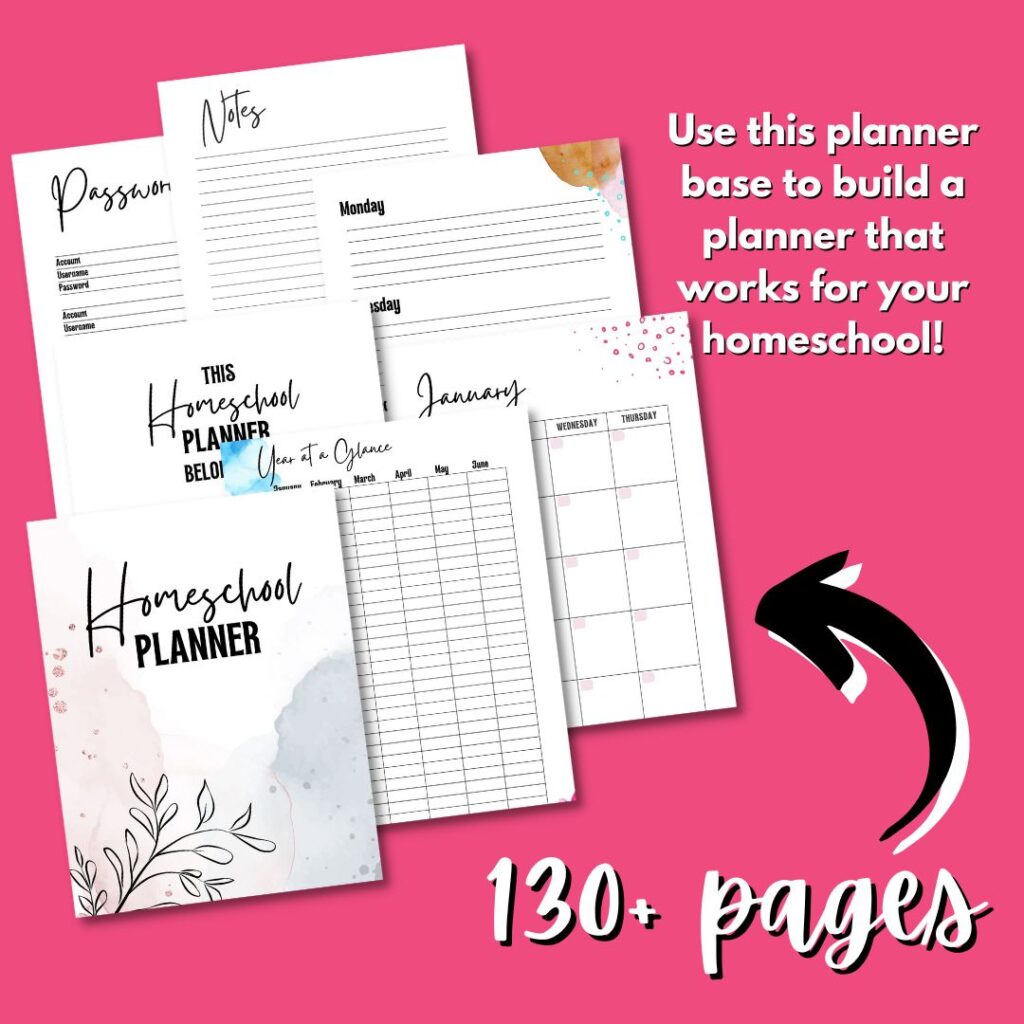 Watercolor Homeschool Planner - Forgetful Momma Shop